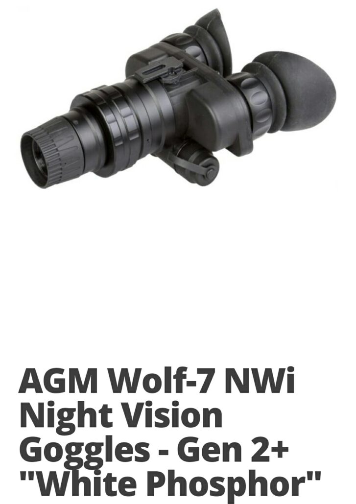AGM Global Vision Wolf-7 NWI Night vision Goggle Gen 2 + White phosphor ...